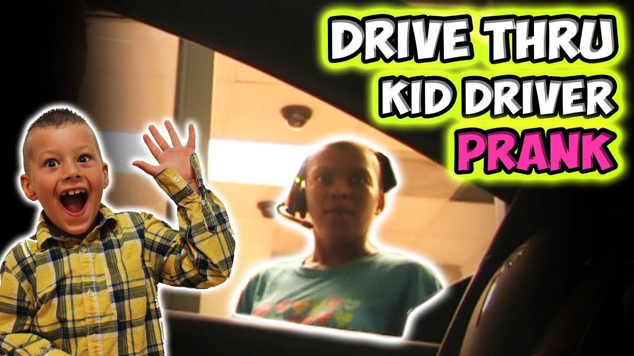 A shocking kid driver prank at the drive thru