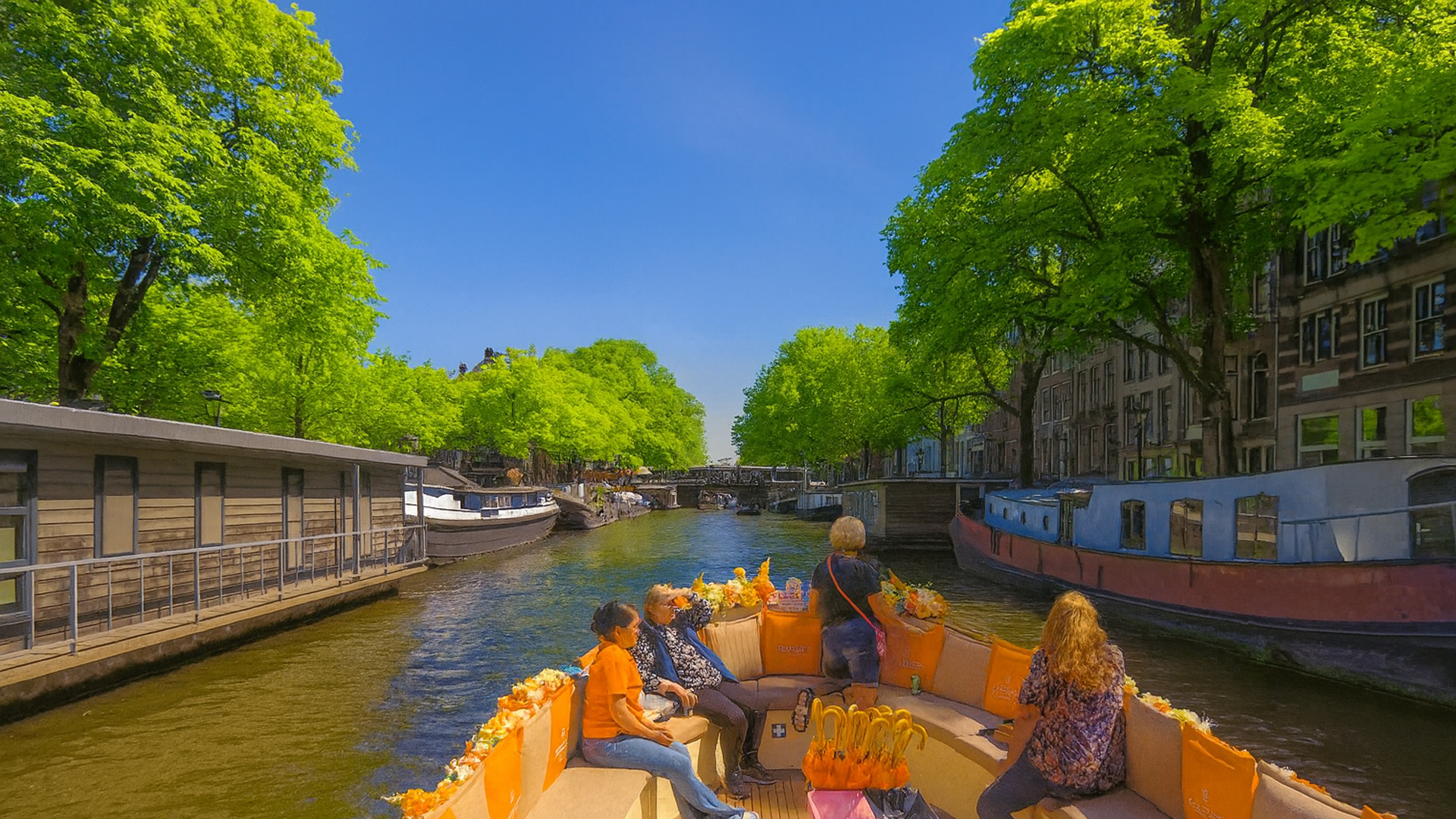 Elektrische Boottocht door Amsterdam – Luxe Cruise langs de Grachten (4K)