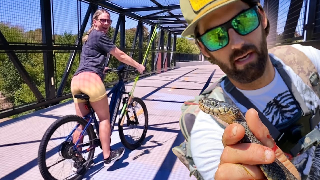 E-bike fishing in urban ditch ends with snake bite