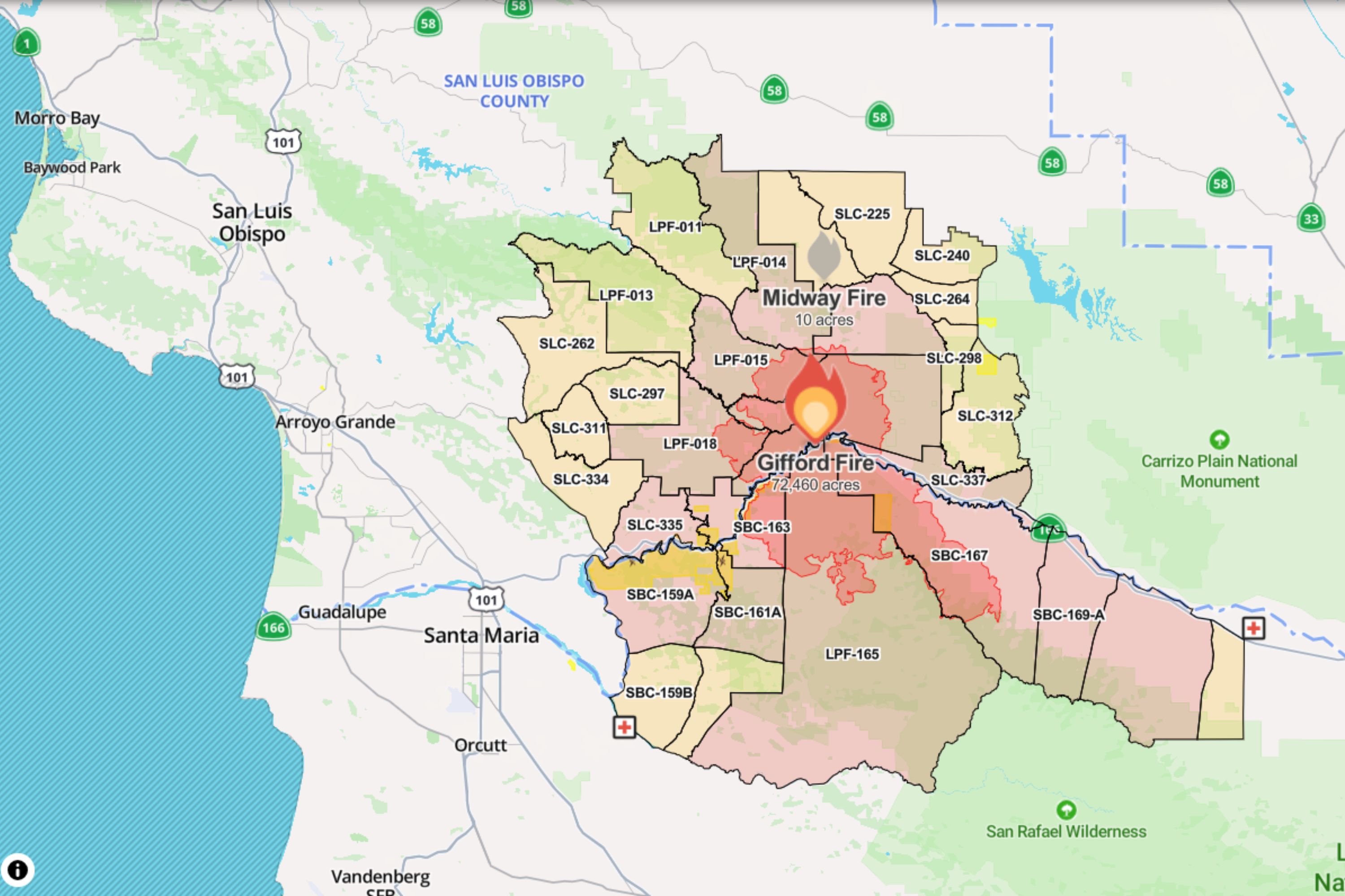 California fire map, update as evacuation orders issued for Gifford blaze