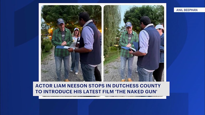 Liam Neeson surprises fans at Amenia drive-in