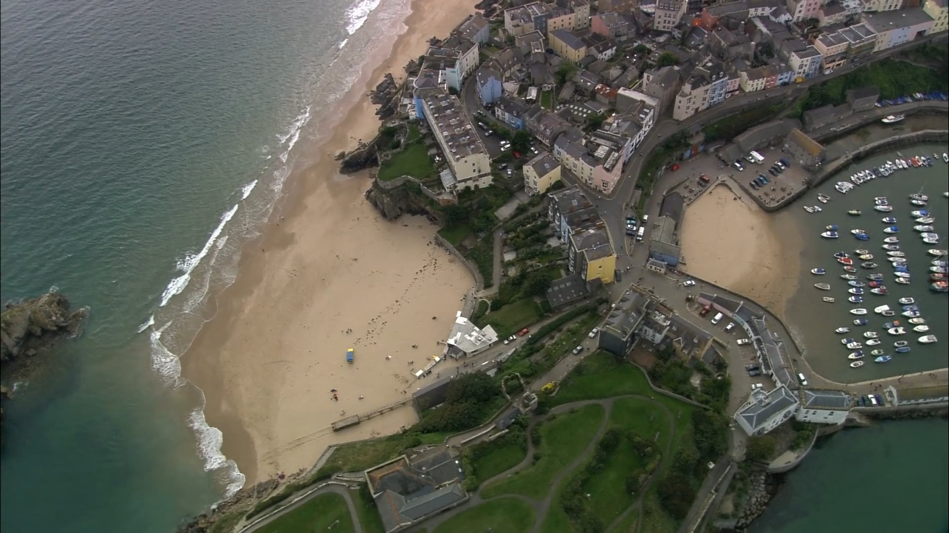 Drone Views of Tenby: Seaside Splendor in Pembrokeshire, Wales