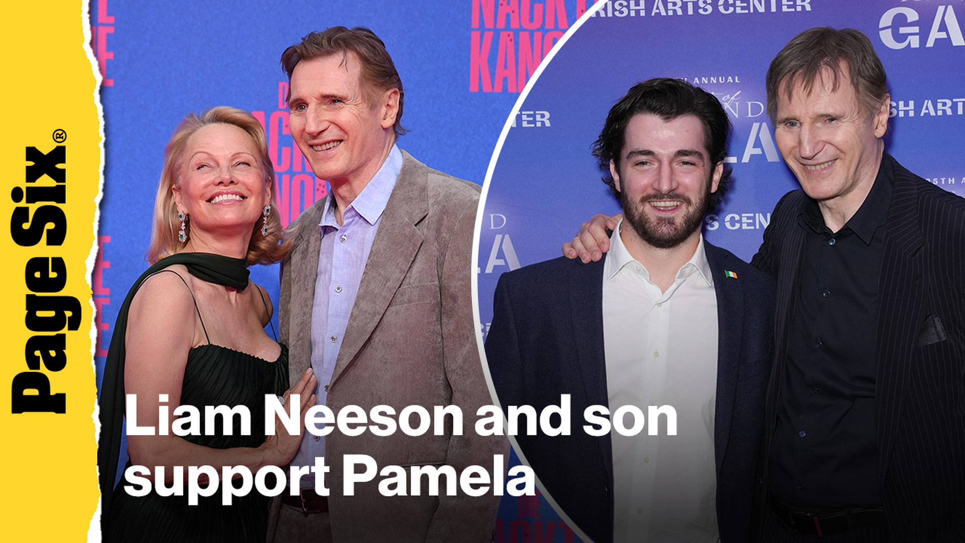 Liam Neeson and son Daniel cheer on Pamela Anderson at her final ...