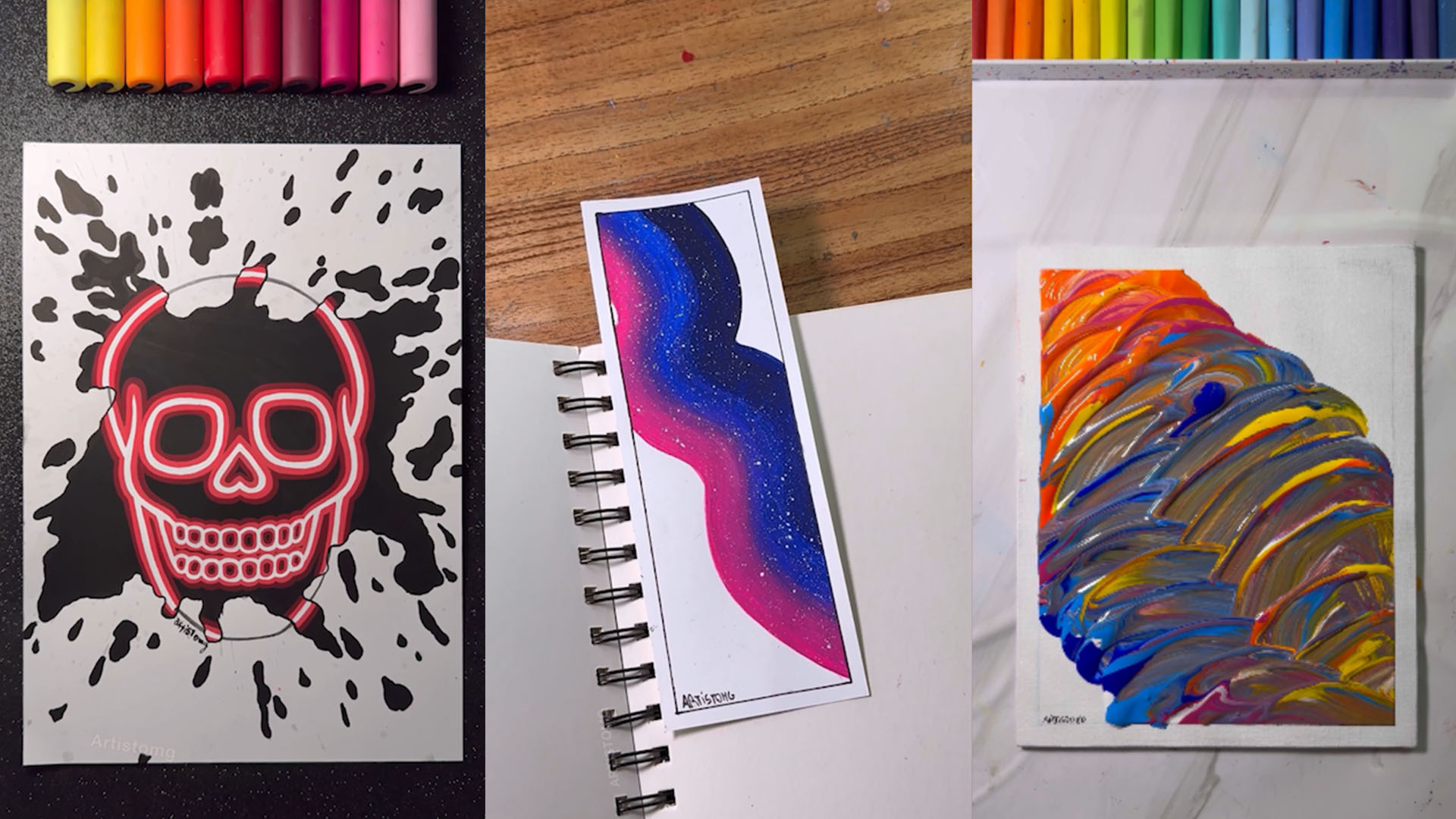Bold Color Experiments with Skulls, Space, and Abstract Texture