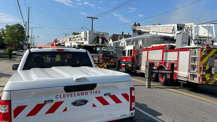 Cleveland firefighter hospitalized while battling vacant house fire on ...