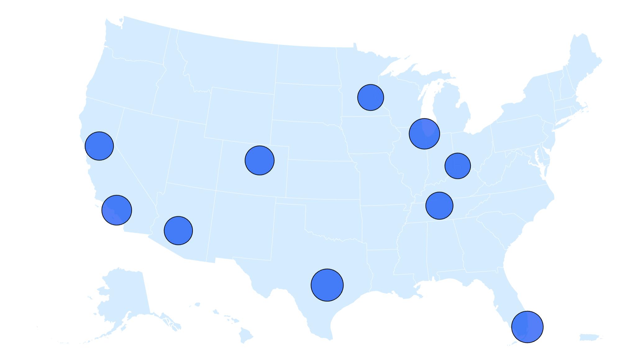 Map shows US cities with biggest house price declines last month
