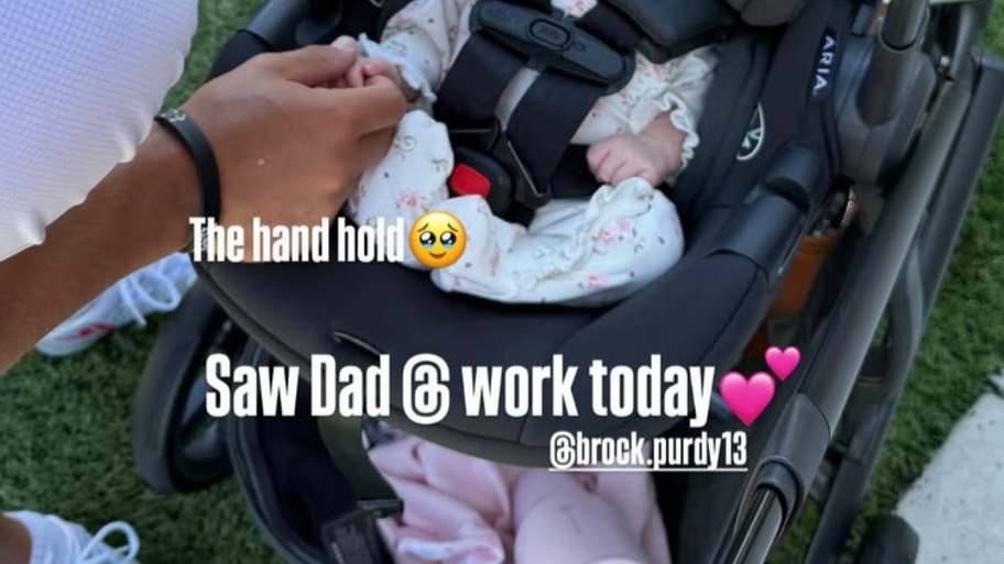 Brock Purdy has adorable moment with baby daughter at 49ers training camp