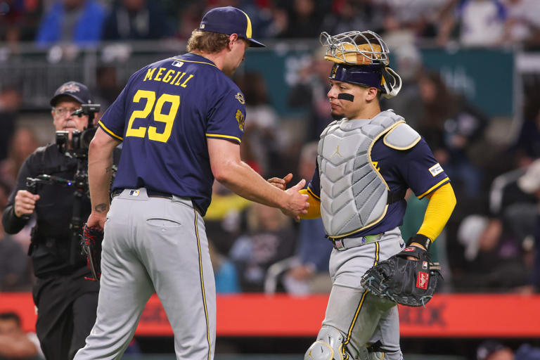 Trevor Megill promotes new Power of Friendship Brewers T-shirt during ...