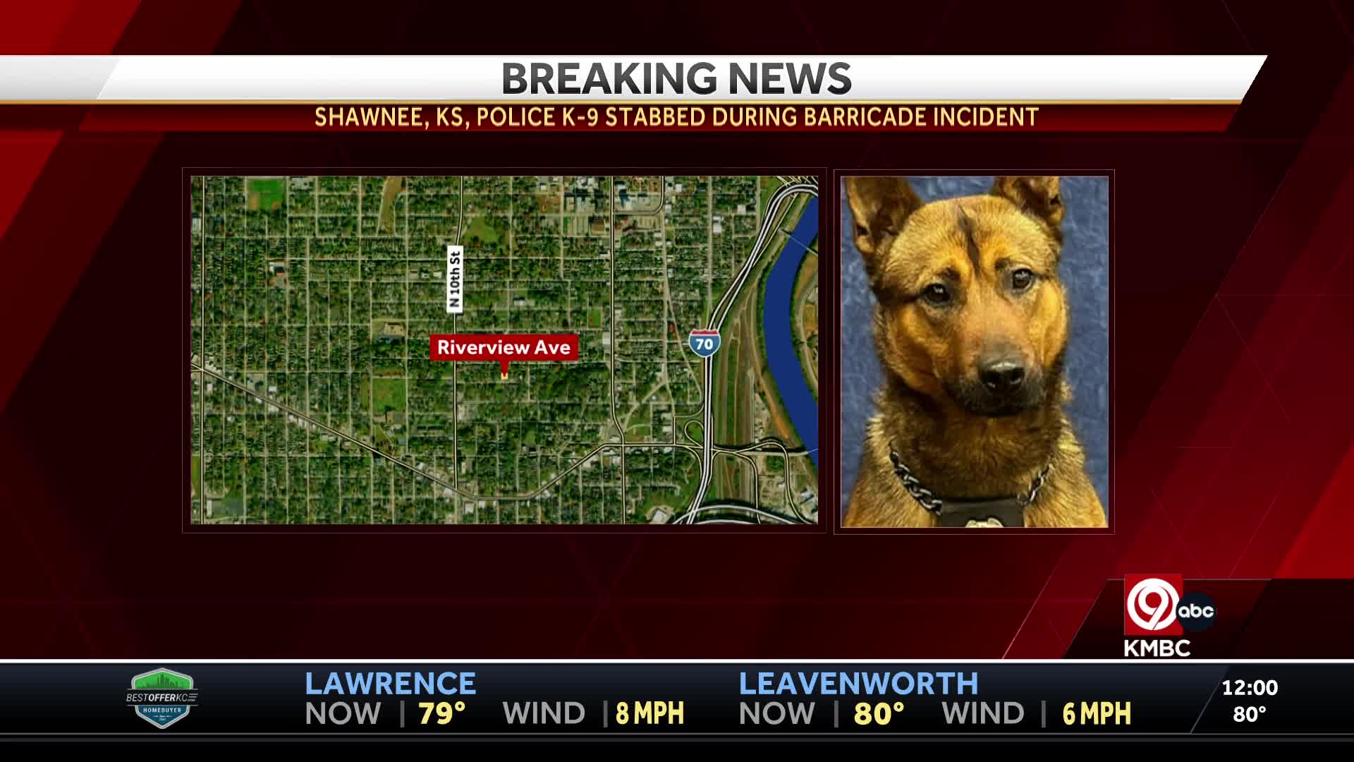Shawnee, Kansas, police K-9 stabbed during barricade incident