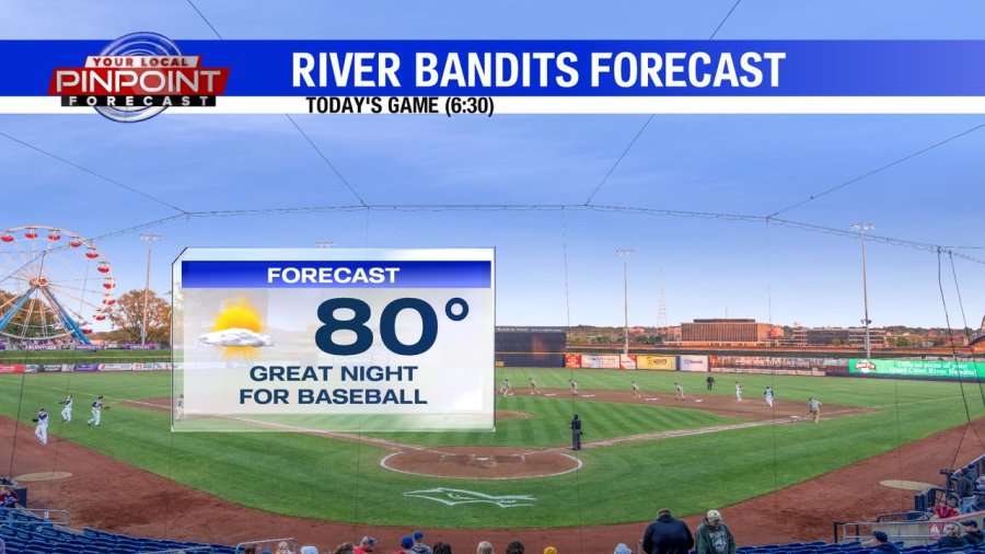 Good Tuesday night weather for Quad Cities River Bandits game