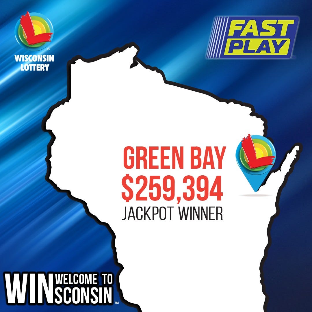 Green Bay lottery player wins $259,394 Fast Play progressive jackpot