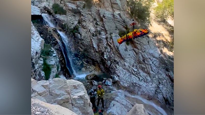 Hiker found screaming after 25-foot fall from waterfall