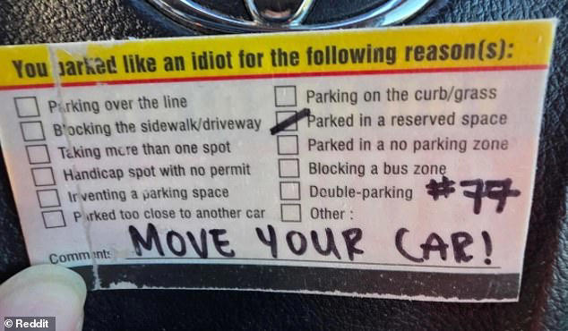 Neighbours at war after family who claimed public parking space with a ...