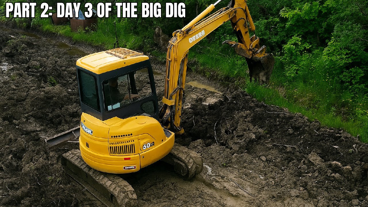 Part 1: Day 3 of the Big Dig: Digging a Drainage Ditch With the John Deere 50ZTS