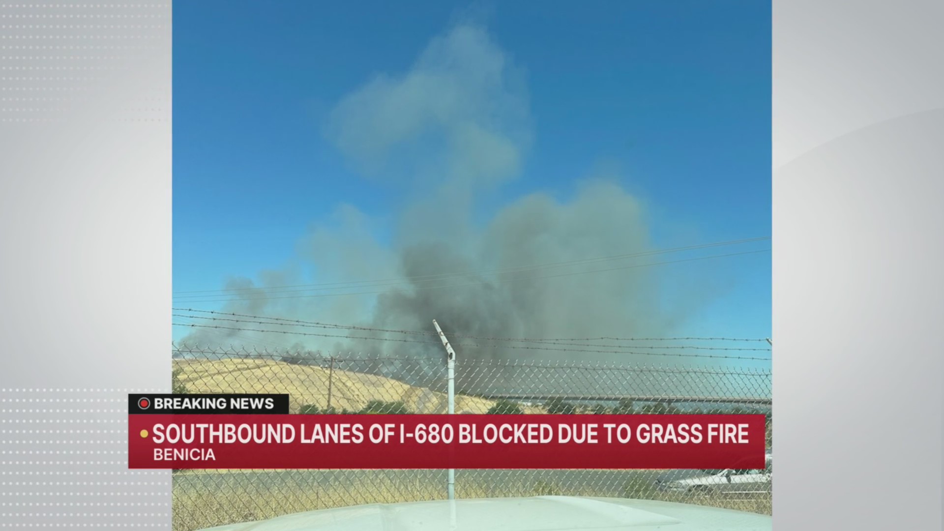 Benicia grass fire that blocked all lanes on I-680 under control