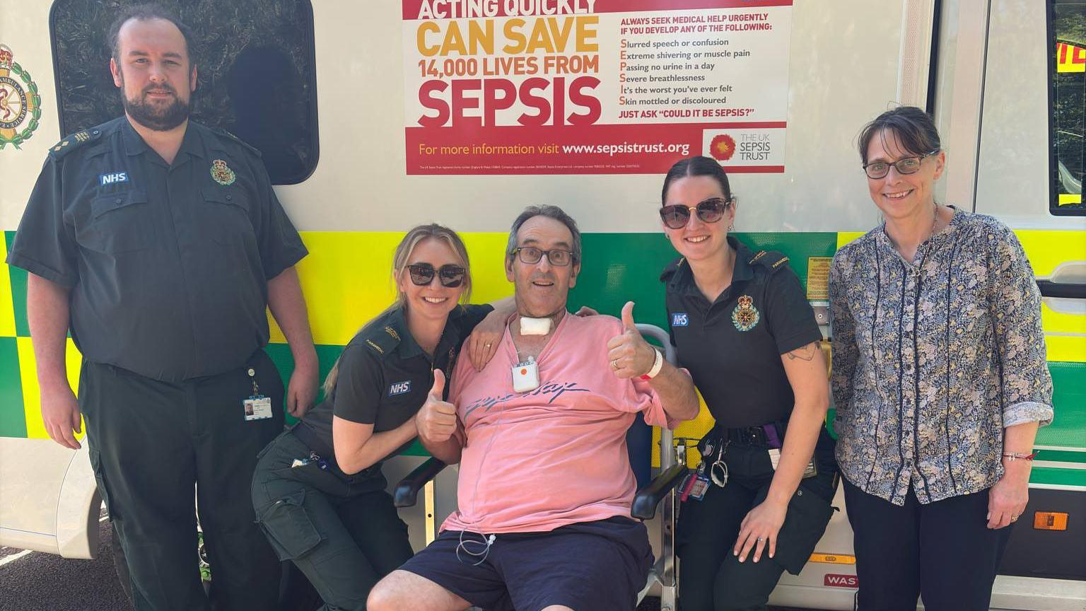 Father reunited with paramedics who saved his life