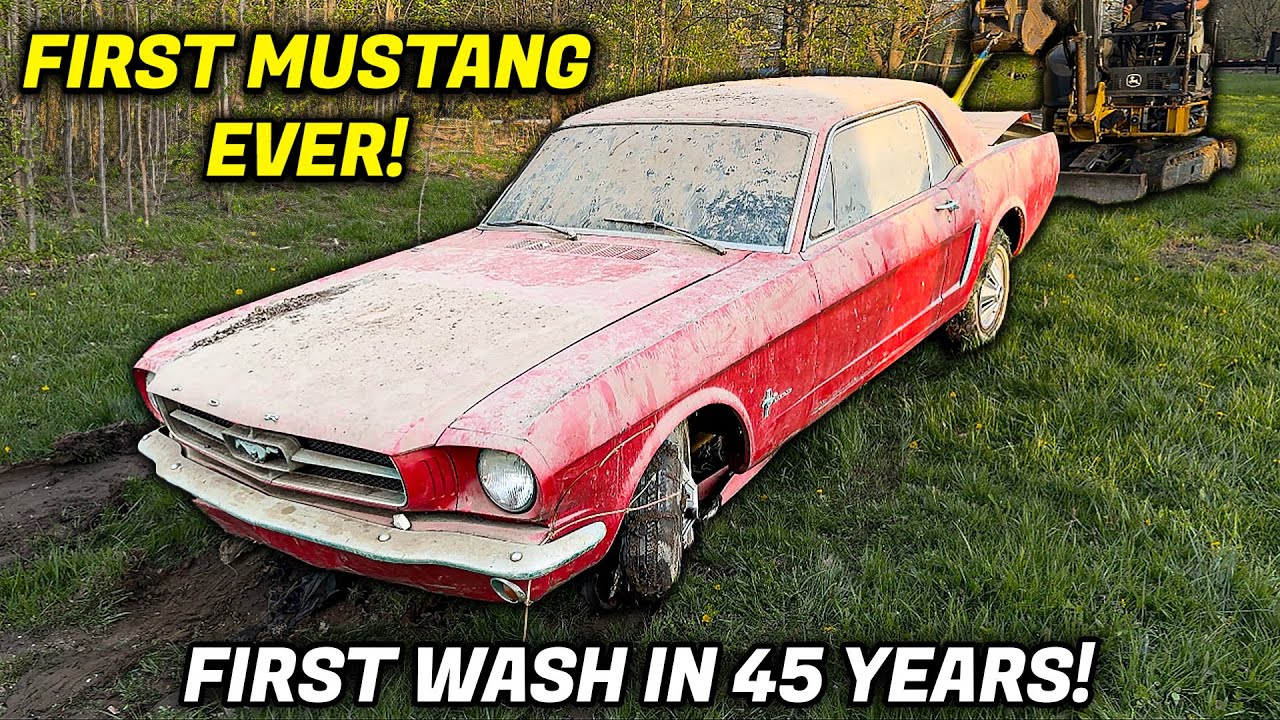 Cleaning the first Ford Mustang ever made after 45 years untouched