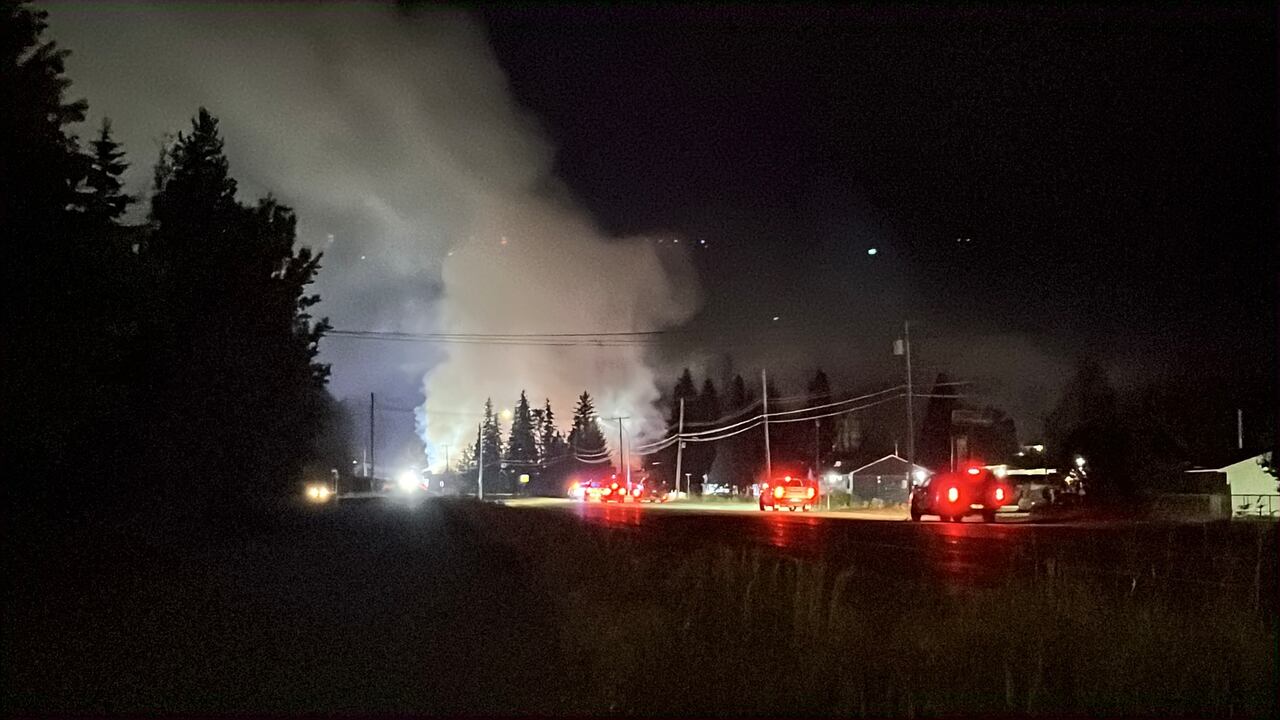 Fire at industrial cleaner closes Highway 97 through Prince George