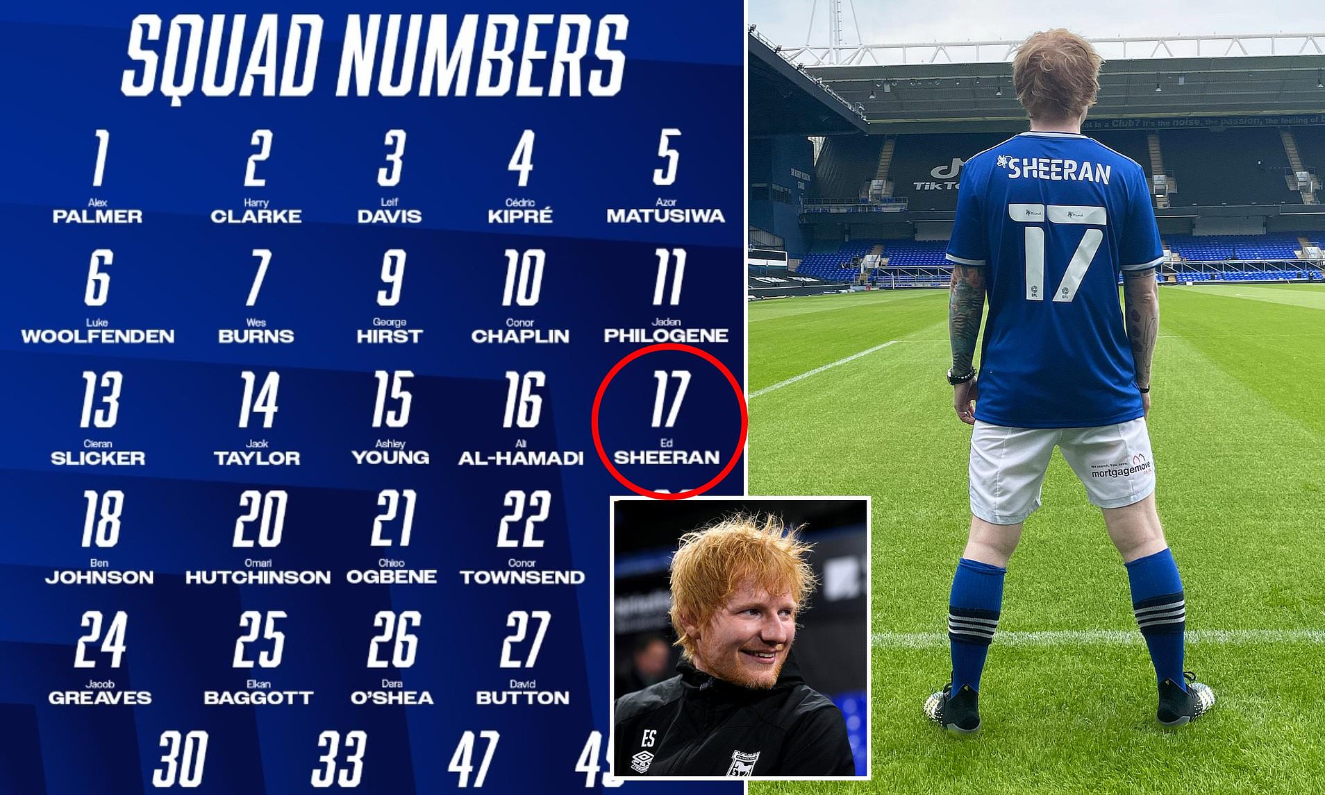 Revealed: The real reason why Ed Sheeran has an official squad number ...