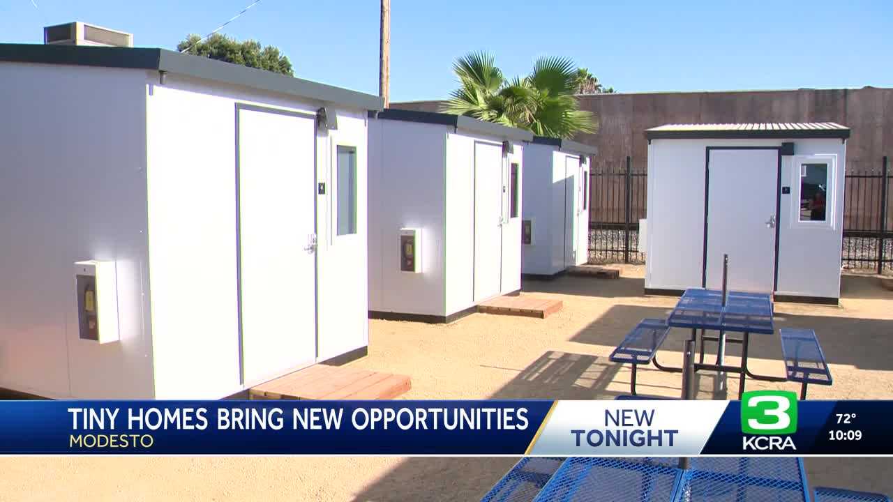 Modesto unveils tiny home community for homeless people