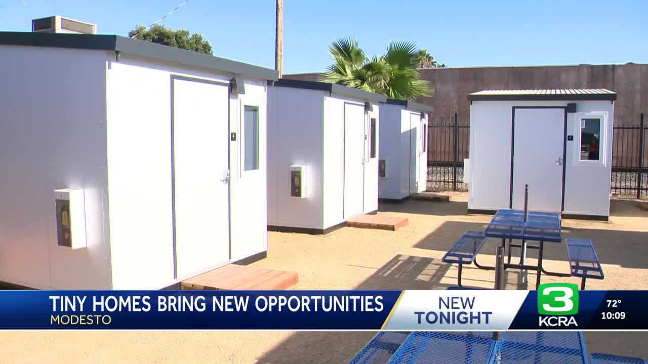 Modesto unveils tiny home community for homeless people