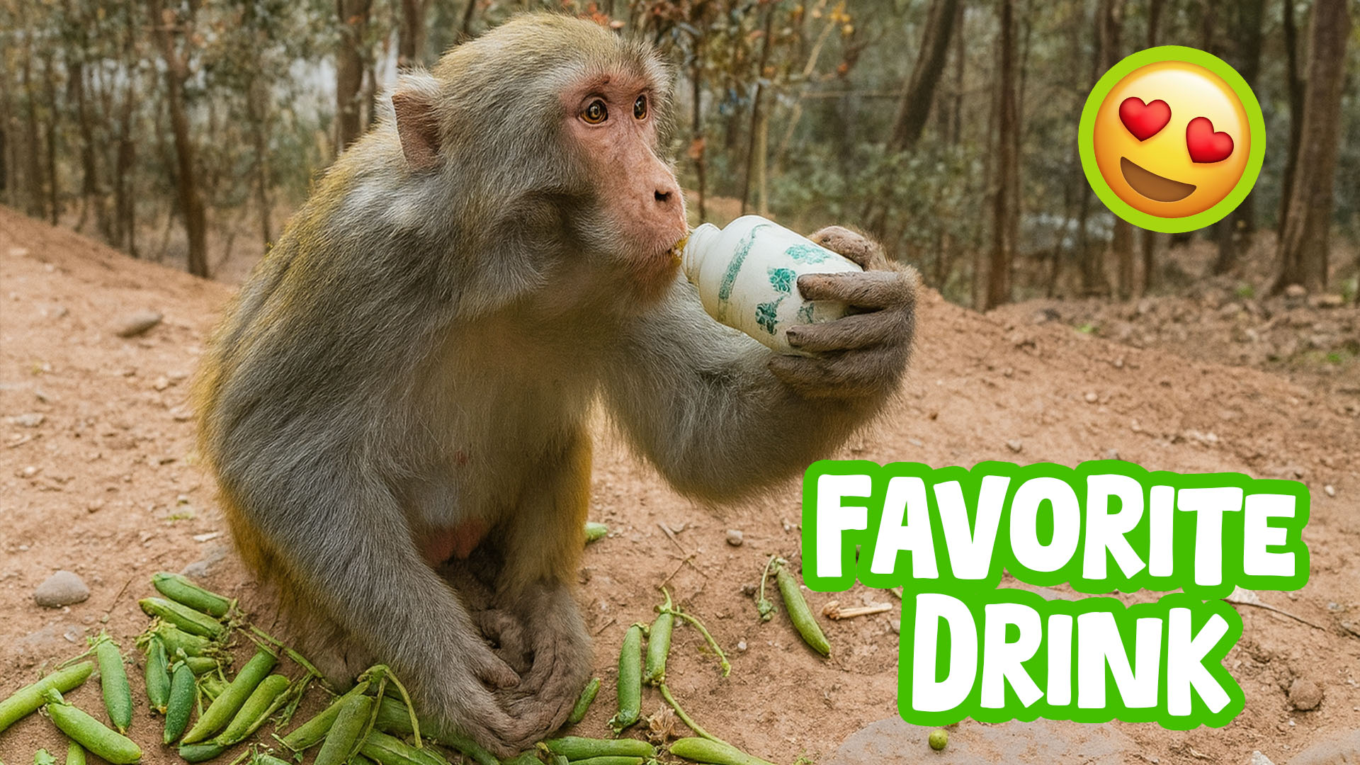 Monkey Enjoying Its Favorite Drink