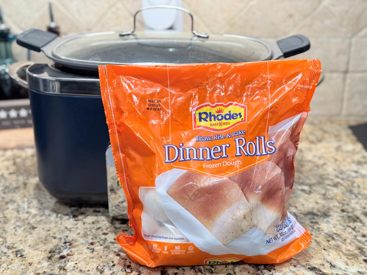 Easy Slow Cooker Focaccia Bread with Frozen Dinner Rolls