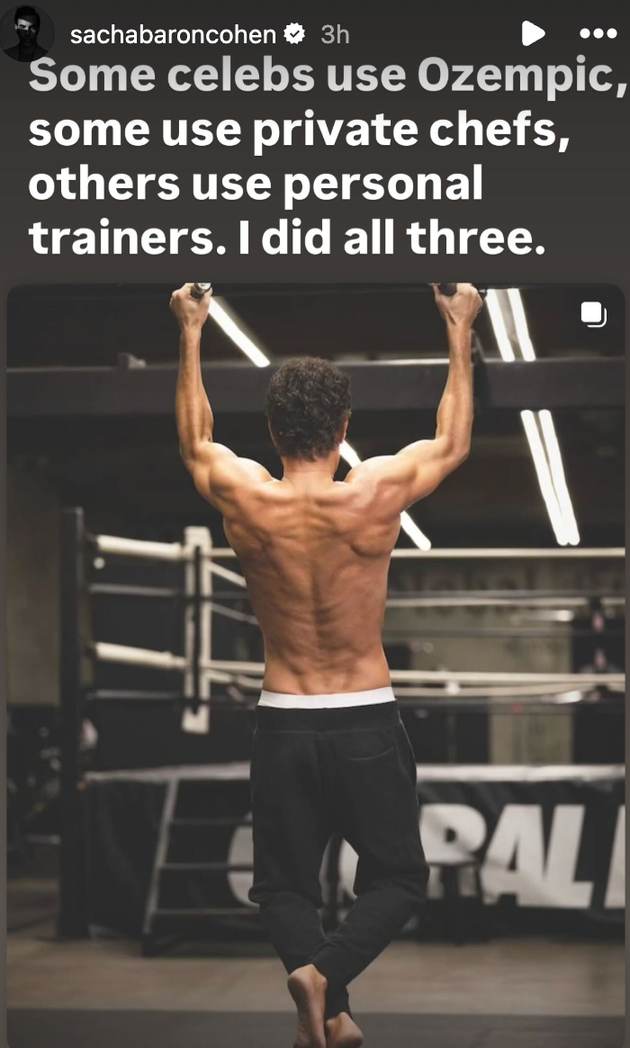 Sacha Baron Cohen admits to using Ozempic as part of physical overhaul ...