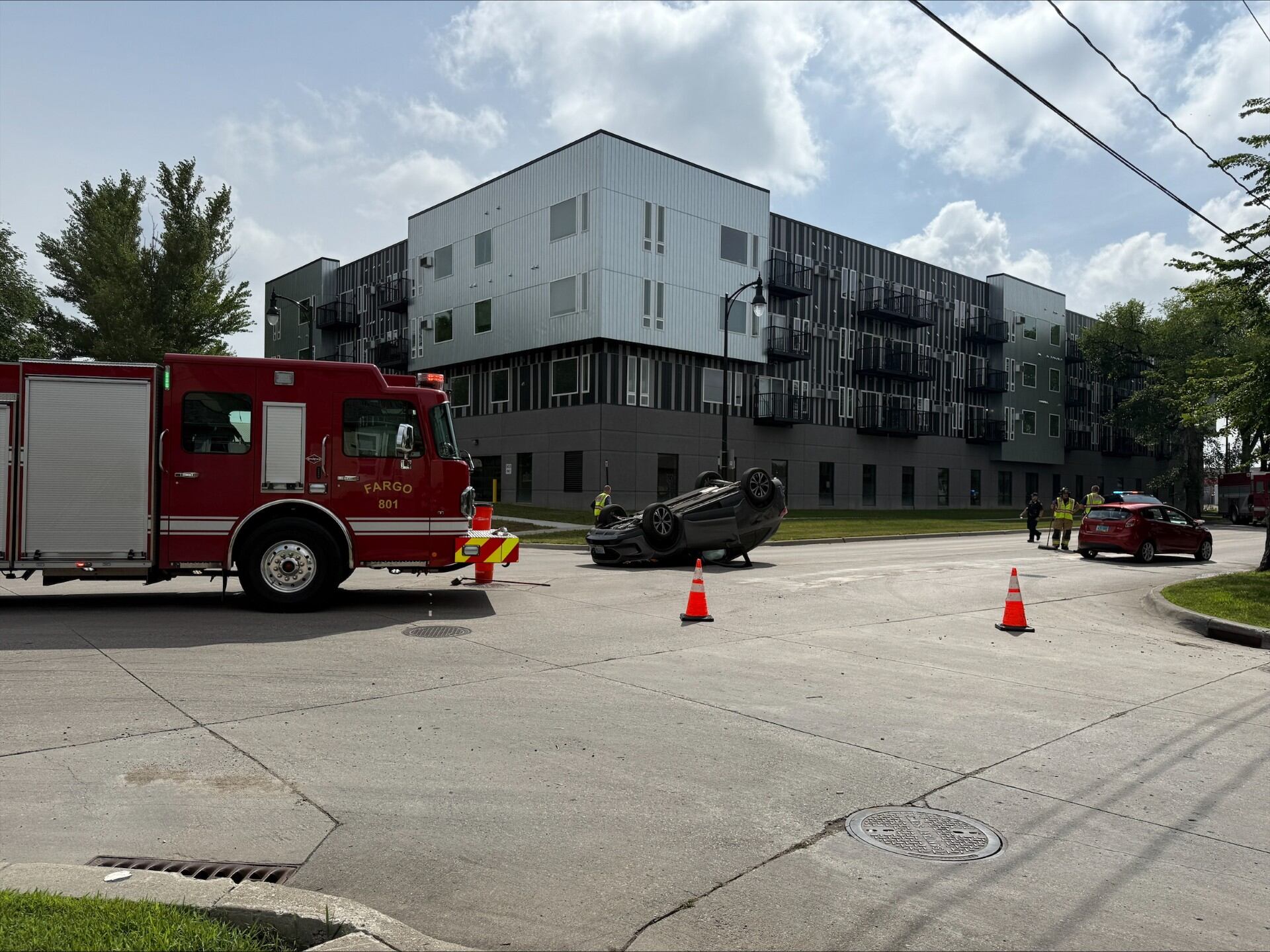 UPDATE: One cited after rollover crash in north Fargo