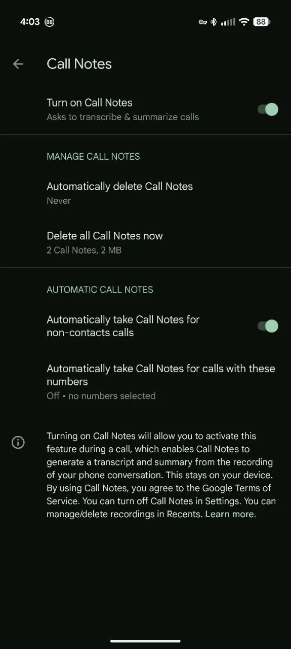 Google makes it easy to clean up Call Notes on Pixel phones