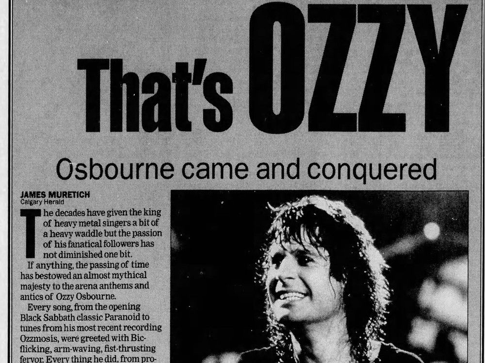 Looking back on the times Ozzy Osbourne rocked Calgary