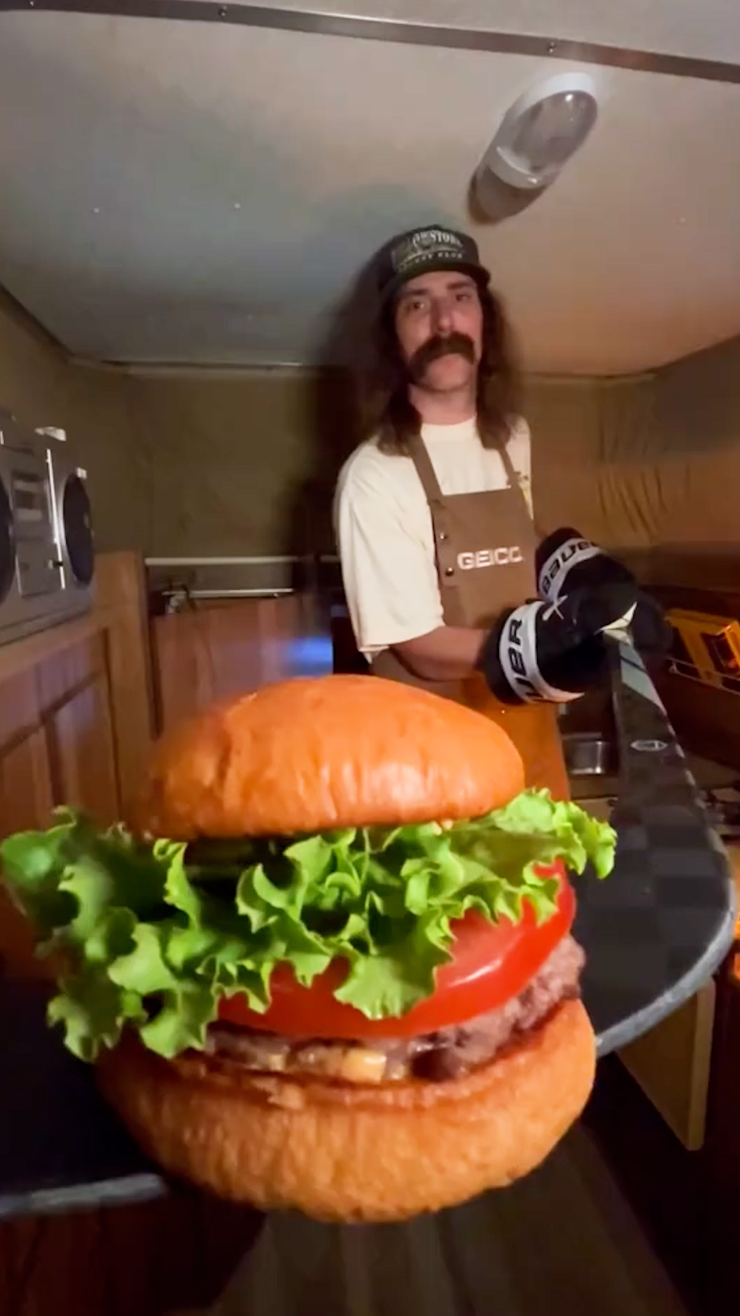 Making a Smash Burger in a 1970s Van ASMR