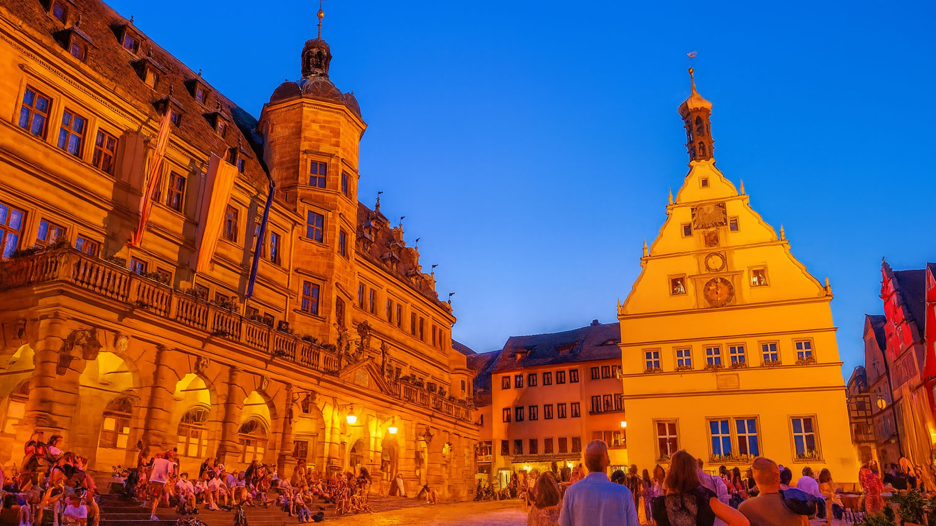 Rothenburg ob der Tauber – Blue Hour Walk in a Medieval German Town (4K)