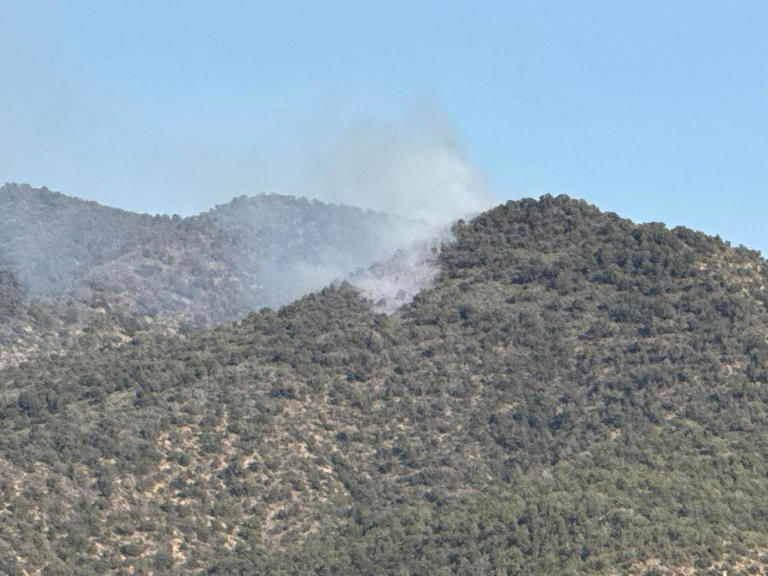 FIRE START: Small but active fire on rough terrain east of Scipio