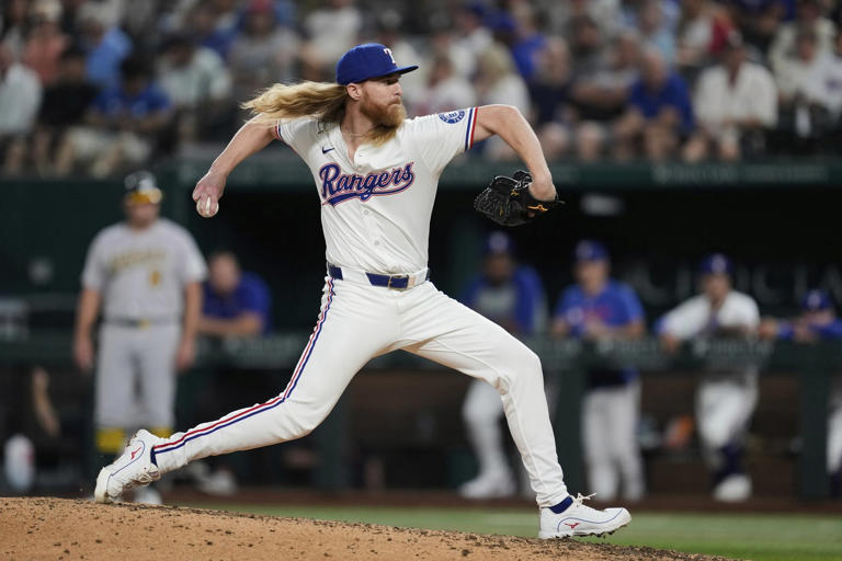 Rangers' Jon Gray wins in return from fractured forearm, throwing 2 ...