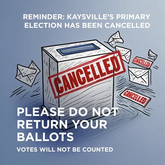 Kaysville primary election cancelled following candidate withdrawal