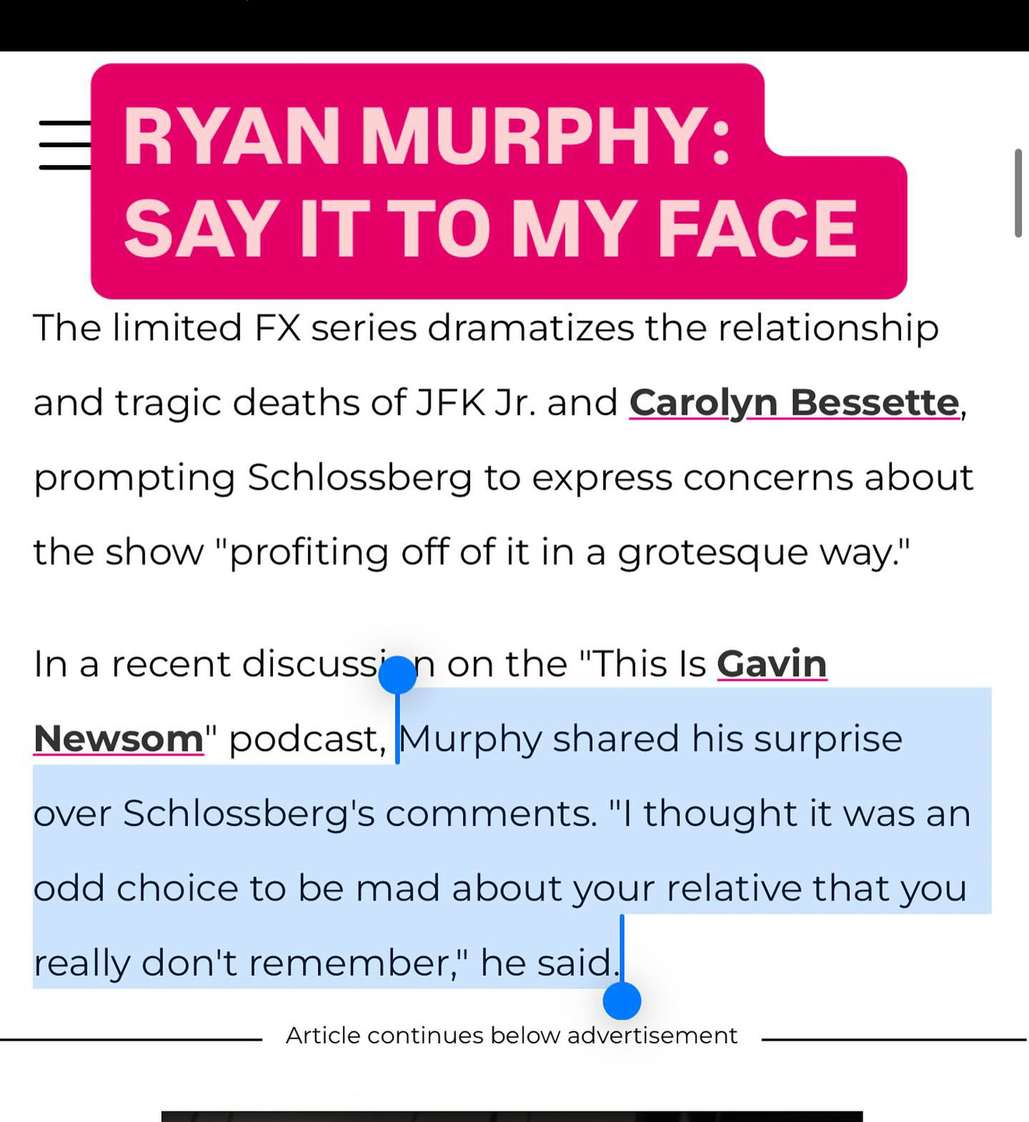 JFK’s grandson blasts Ryan Murphy for ‘making millions’ off Kennedy ...