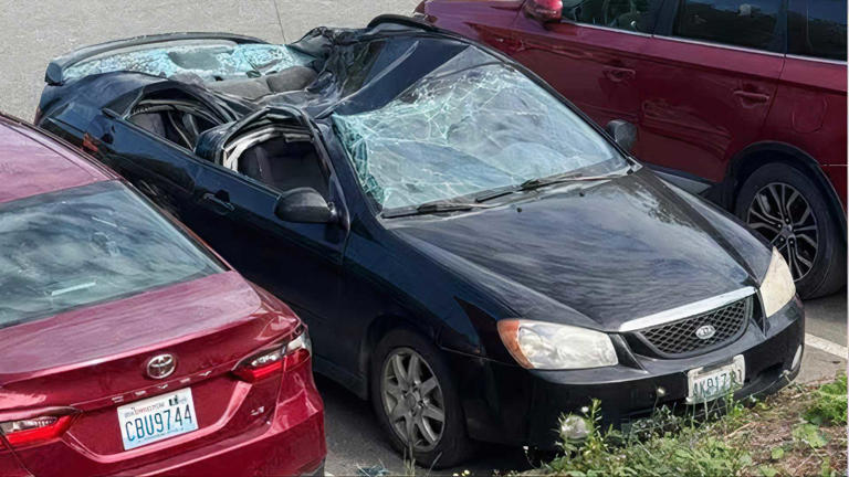 Monster Truck Tire Flies Off During Jump, Crushes Multiple Cars