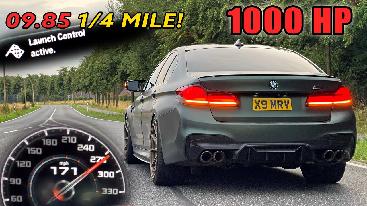 1000PS BMW M5 Competition – 100–200, launch control & Akrapovic sound