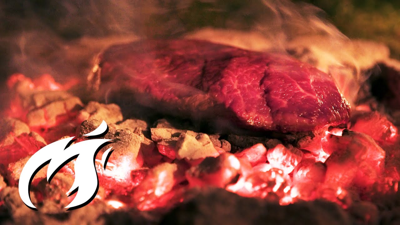 Full Meal Cooked Right in the Fire Caveman Style🔥