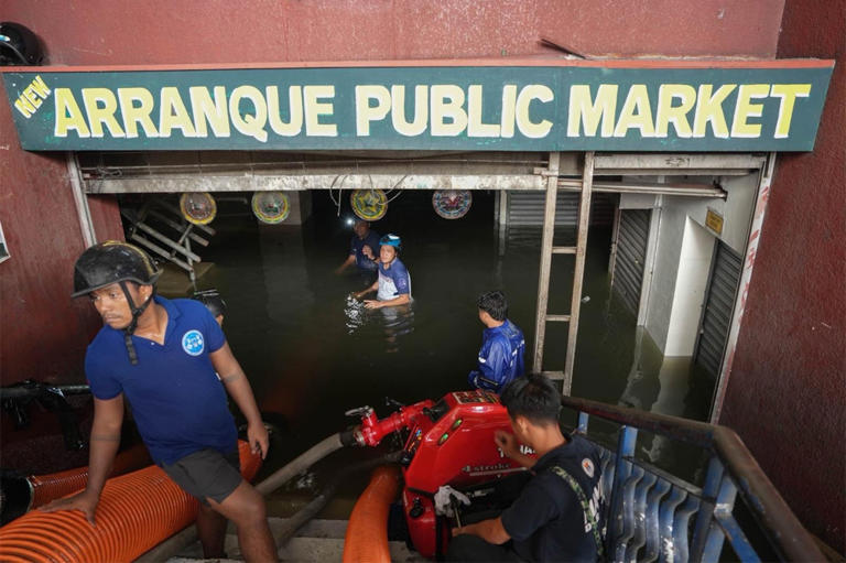 Animals for Sale Drown at Flooded Arranque Market in Manila
