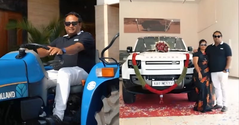 Viral Video: Indian farmer drives his tractor straight to Land Rover ...