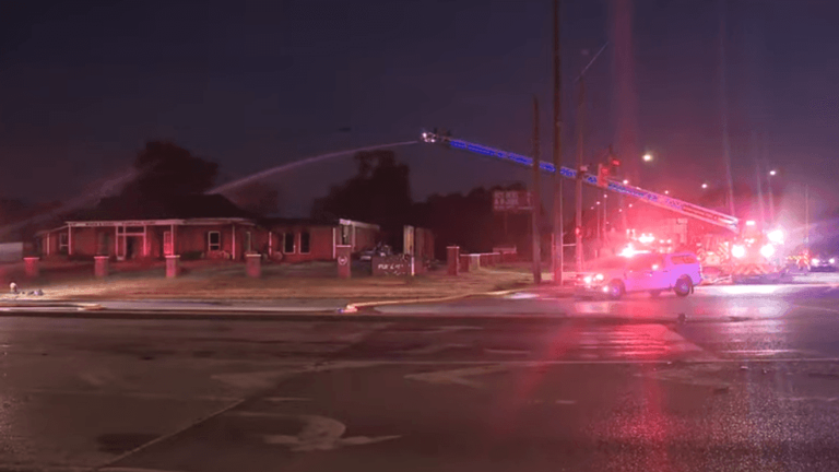 Fire crews battle fire at funeral home on Finley Boulevard