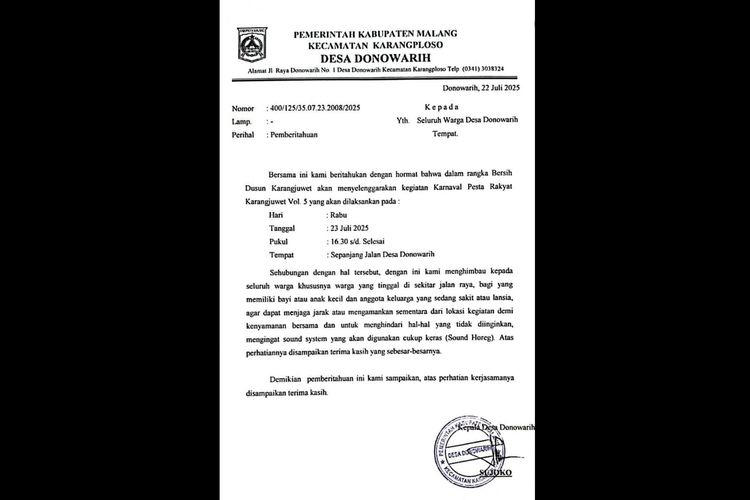 Viral Kepala Desa di Karangploso Malang Minta Warga Mengungsi Demi Karnaval Sound Horeg, Netizen ...