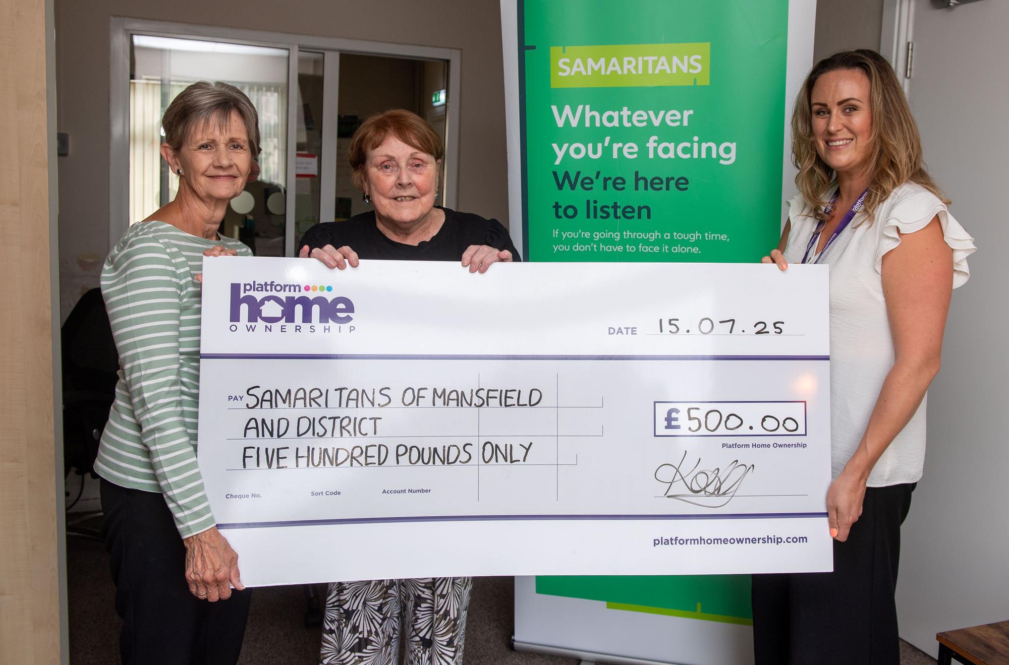 Samaritans Awareness Day: Mansfield branch receives donation from ...