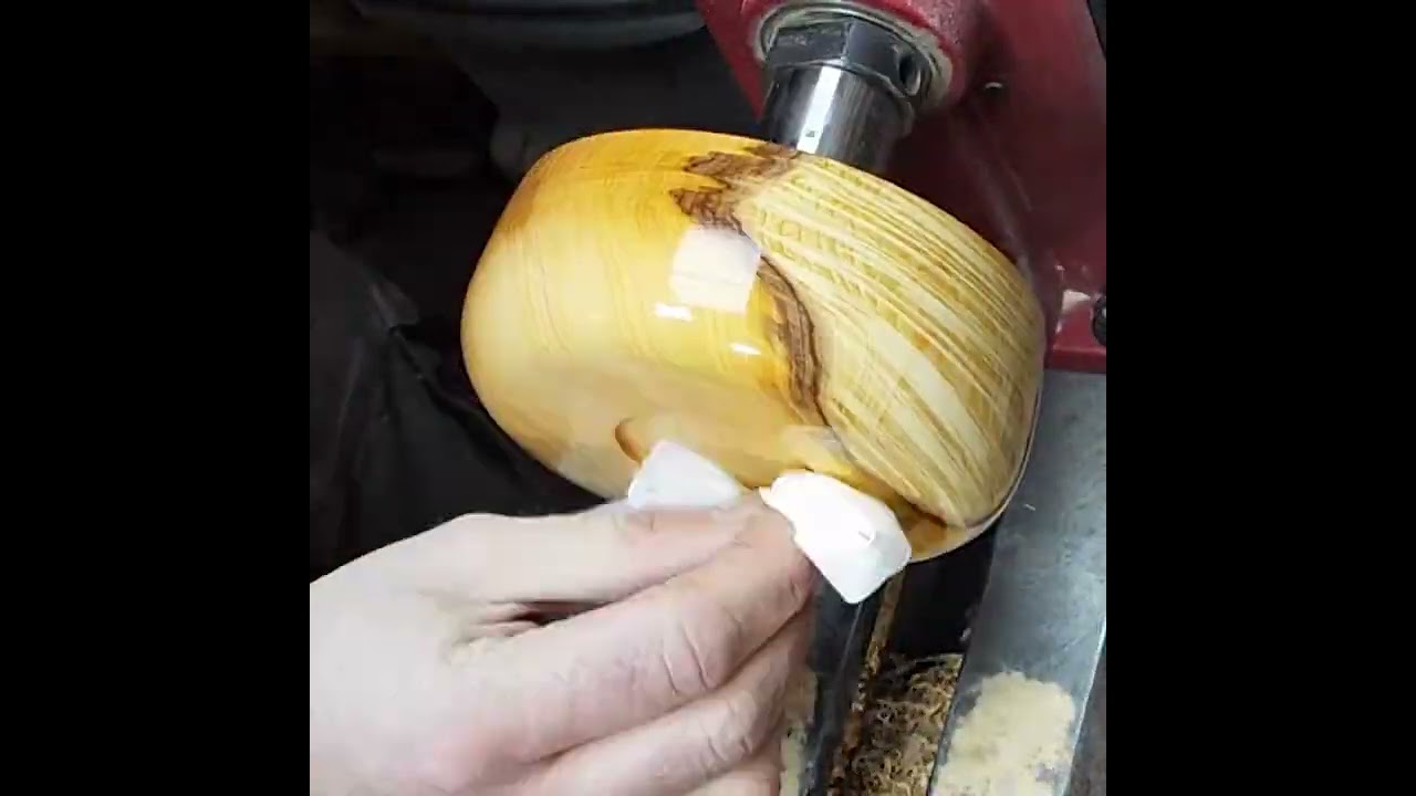 Transforming a simple yew wood into a bowl