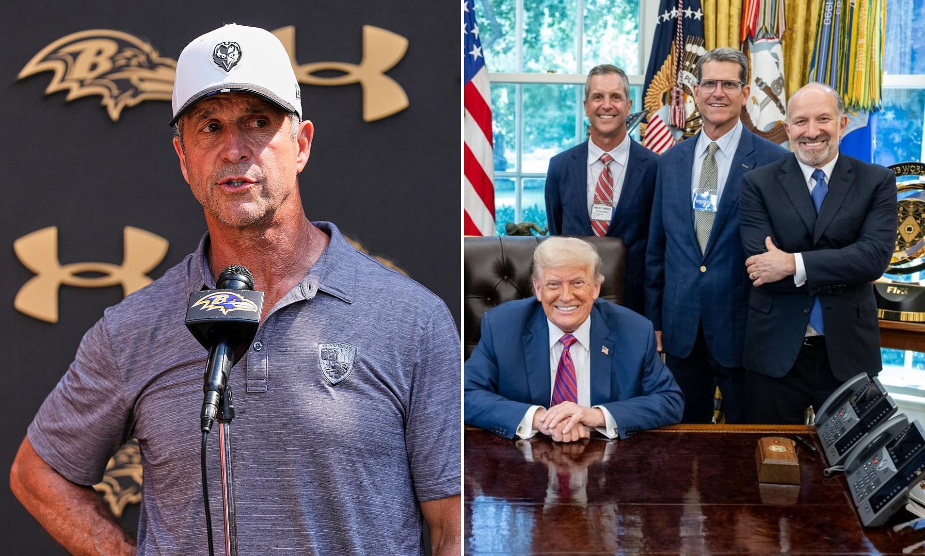 Ravens coach John Harbaugh destroys reporter's Trump question