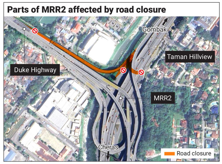 Parts of MRR2 to close overnight for road works