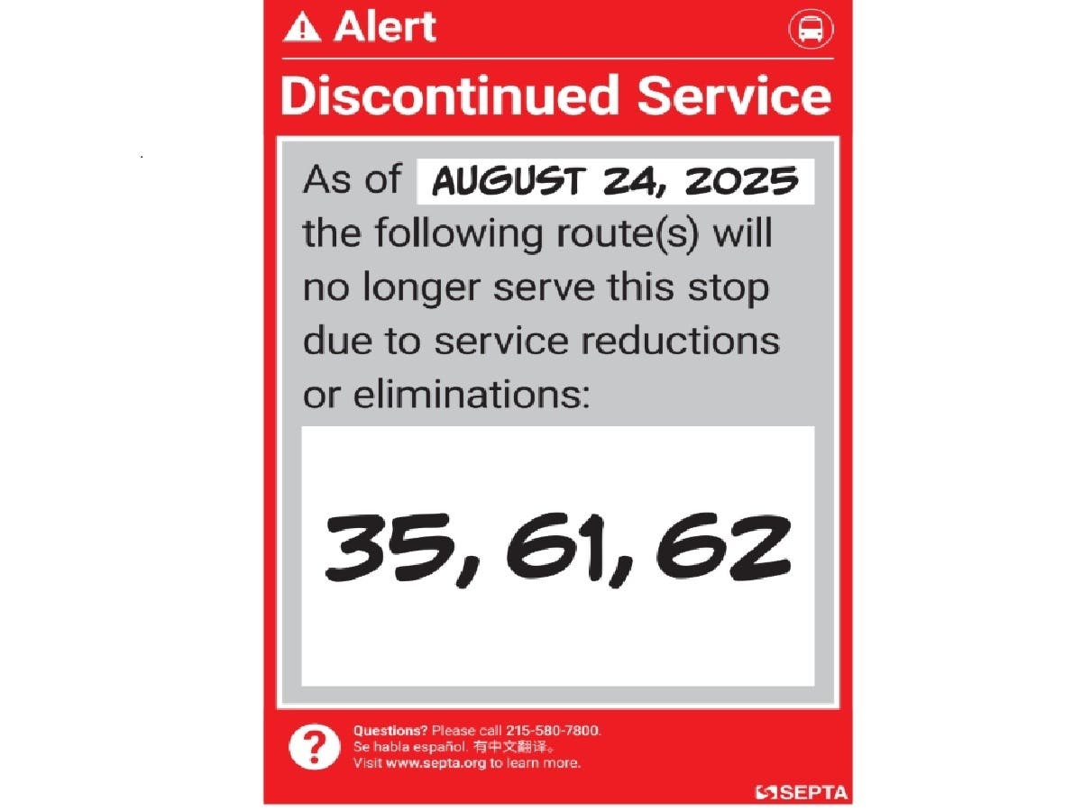 If You See This Sign, That Means Your SEPTA Route Is Slated For Elimination