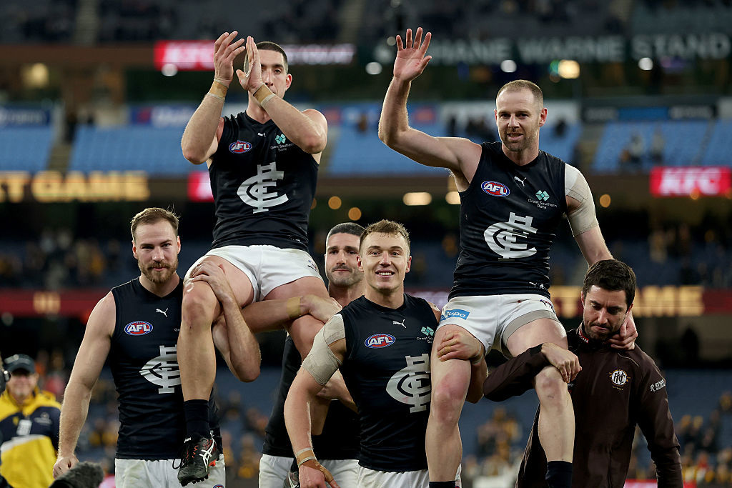 Star's farewell game soured as Carlton struggles continue
